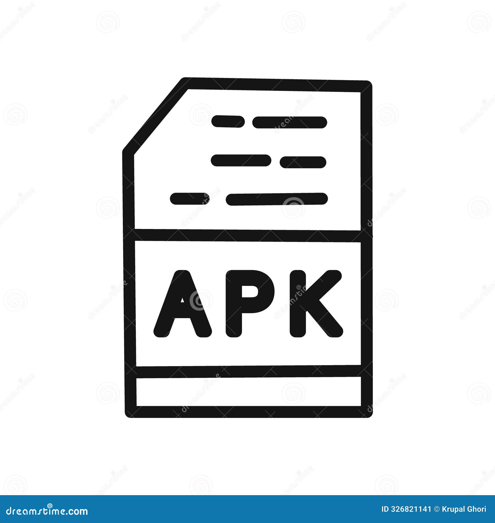 APK File Format Icon Linear Vector Graphics Sign Stock Vector ...
