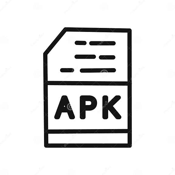 APK File Format Icon Linear Vector Graphics Sign Stock Vector ...