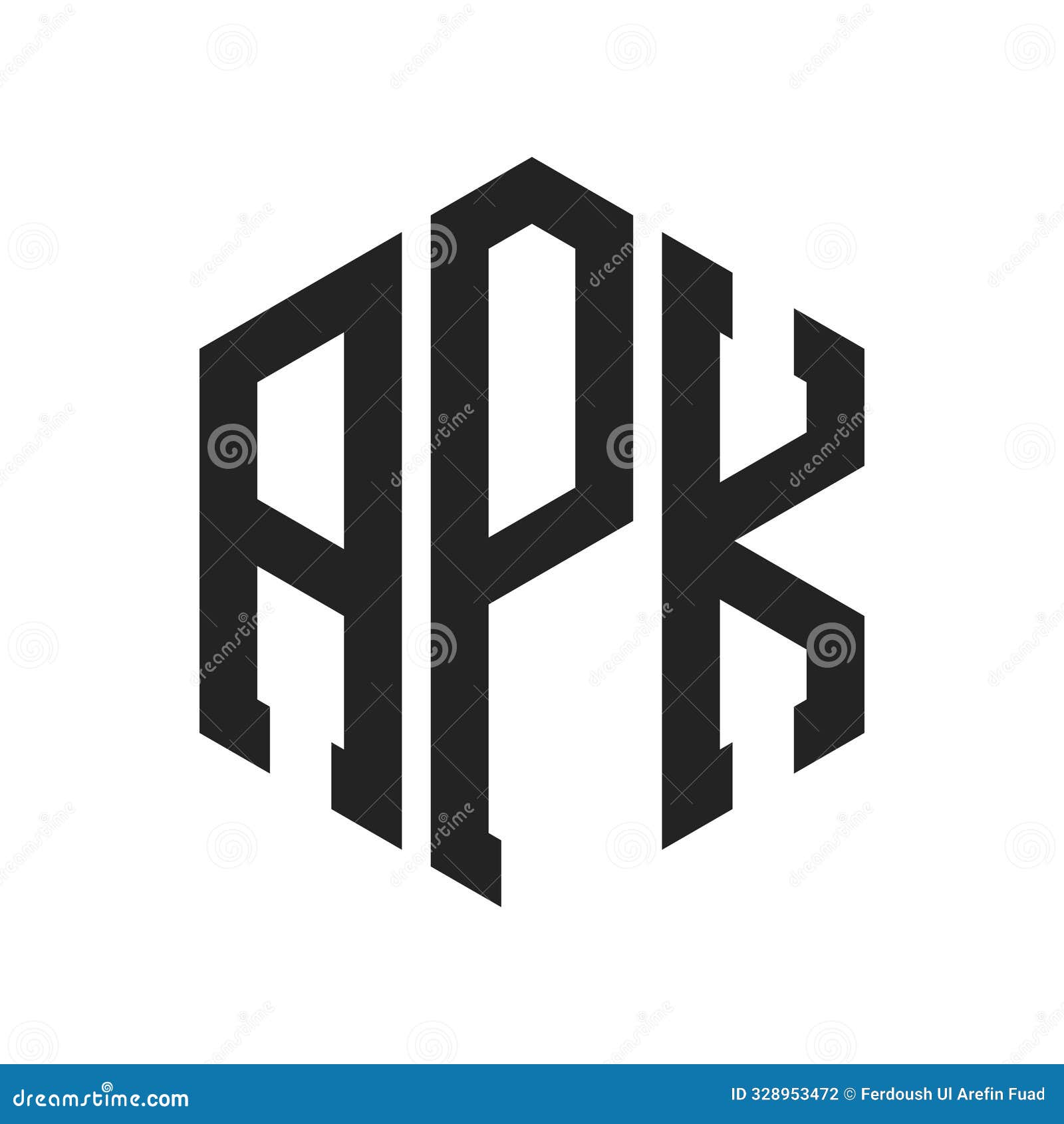 APK Logo Design. Initial Letter APK Monogram Logo Using Hexagon Shape ...