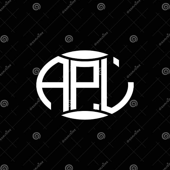 APL Abstract Monogram Circle Logo Design on Black Background. APL ...