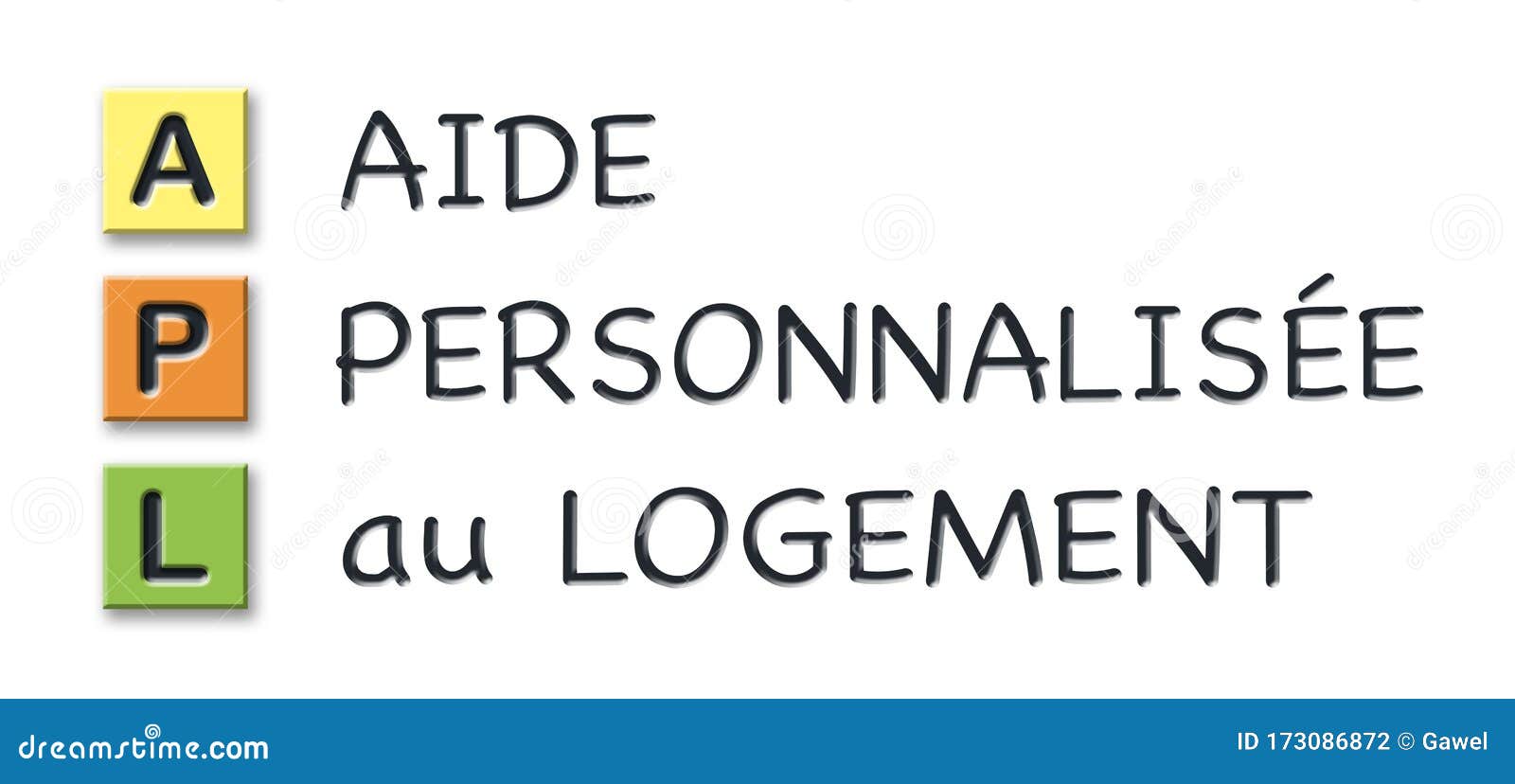 APL Initials in Colored 3d Cubes with Meaning in French Language Stock ...