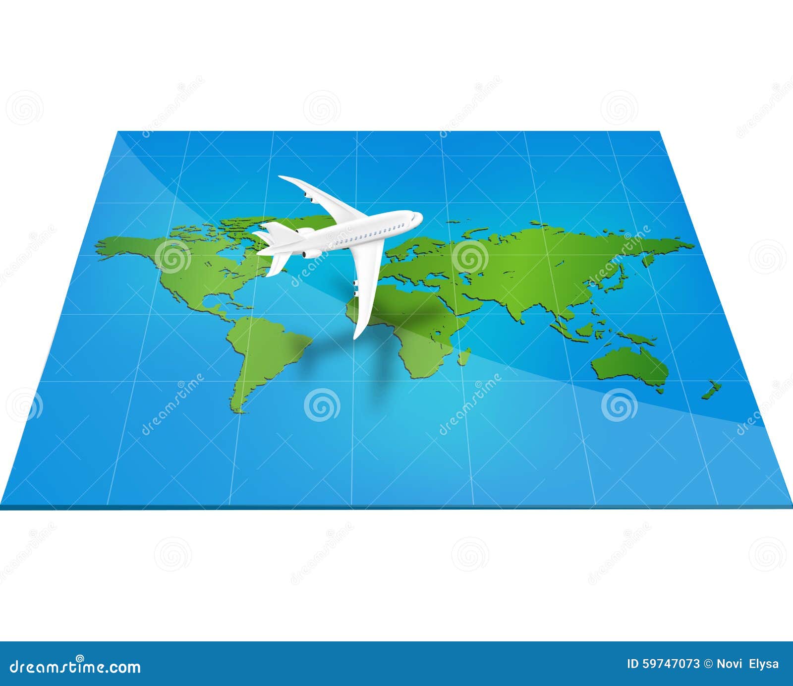 Aplane O Mapa Do Mundo Com Conceito De Tridimensional Ilustração do ...