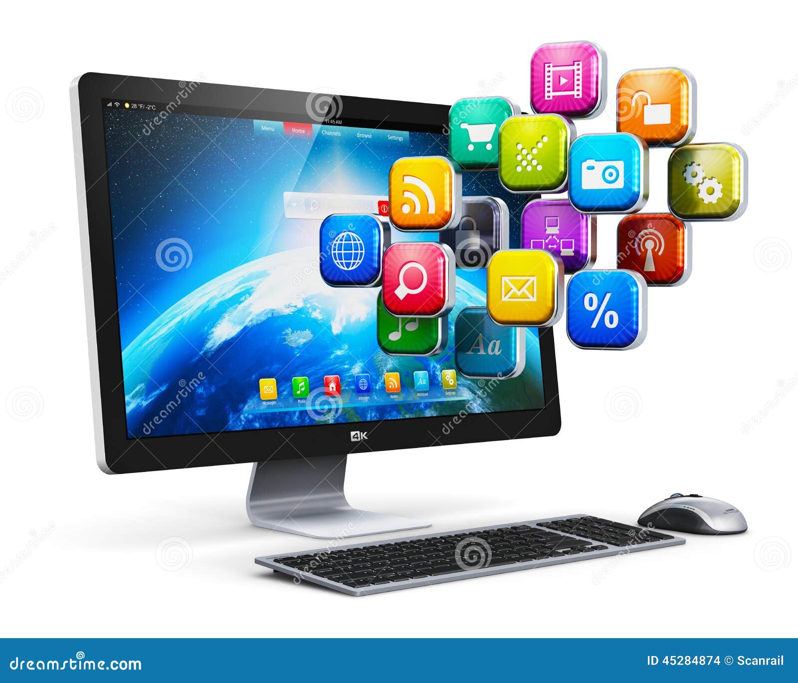 Aplicaciones Informáticas Y Concepto De Internet Stock de ilustración ...