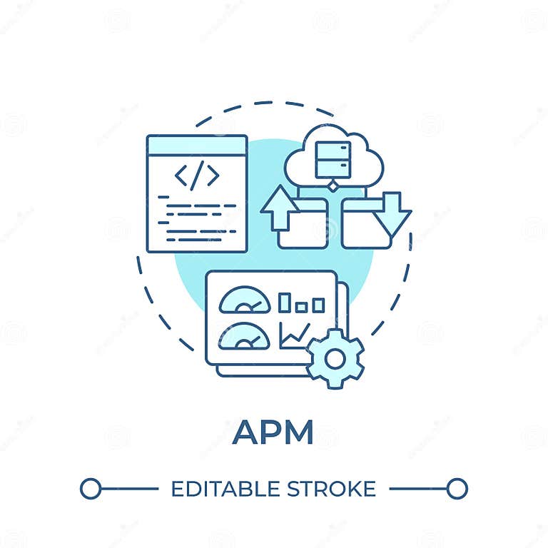 APM soft blue concept icon stock illustration. Illustration of abstract - 335032200