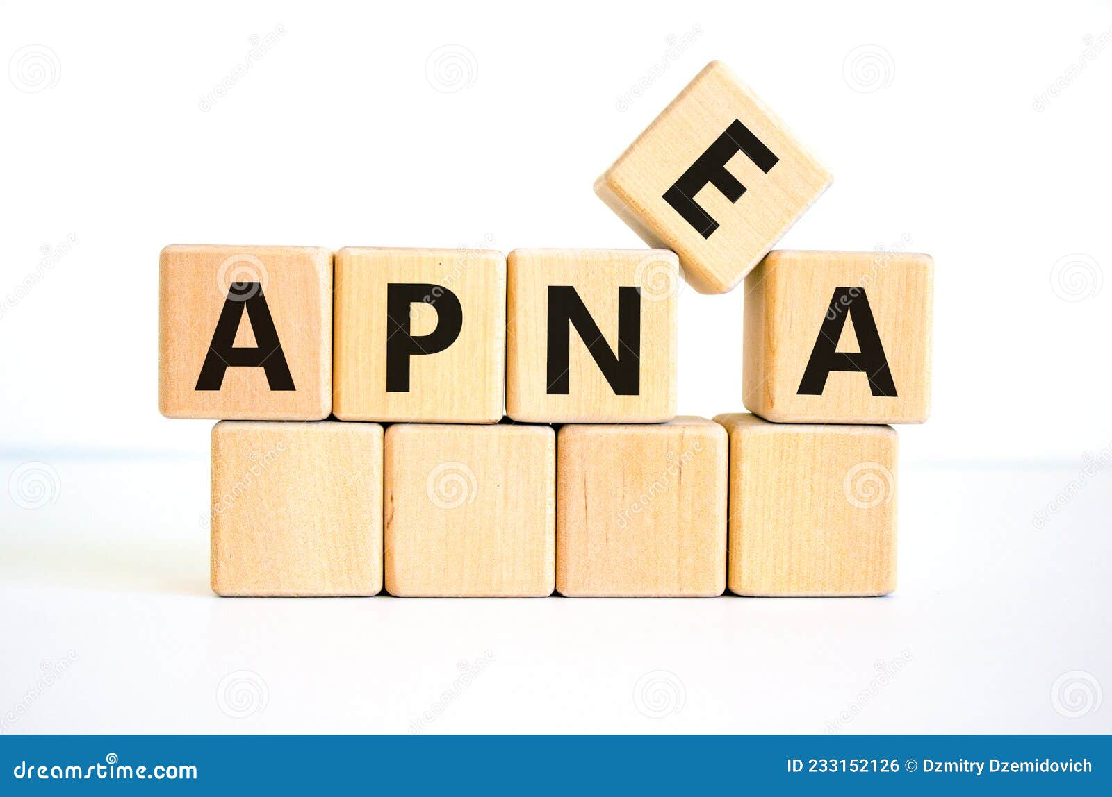 Apnea Symbol The Concept Word `apnea` On Wooden Cubes On Beautiful