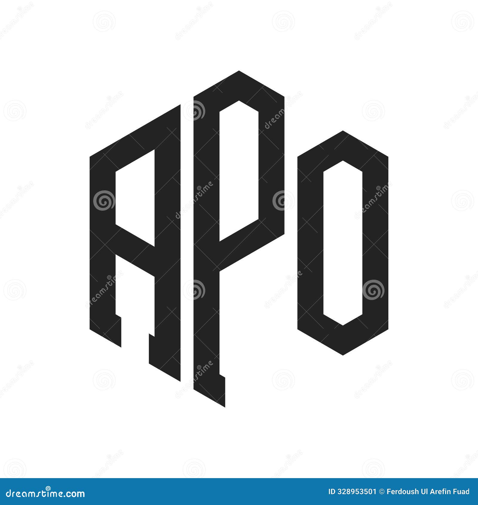 APO Logo Design. Initial Letter APO Monogram Logo Using Hexagon Shape ...
