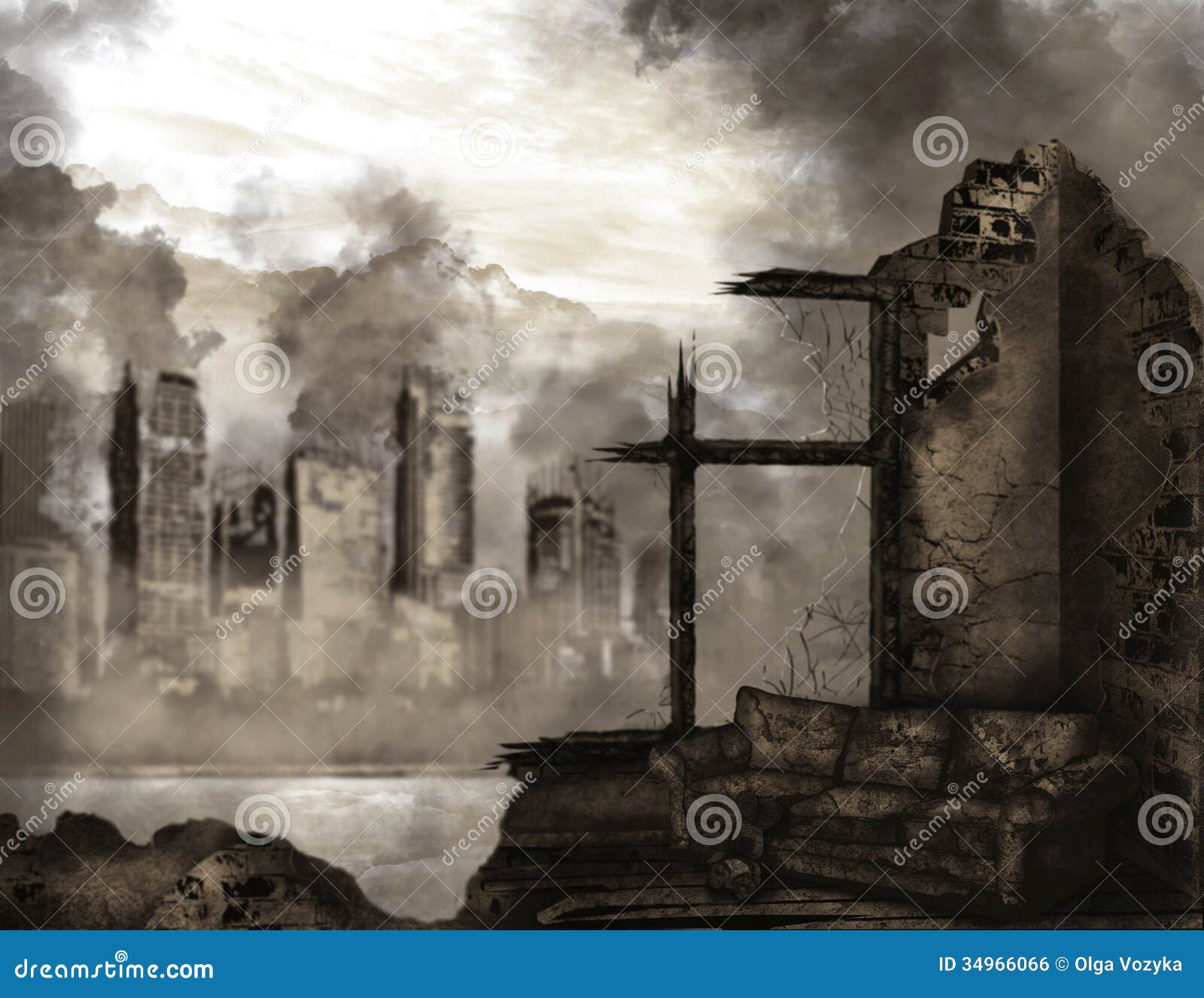 Apocalyps stock illustratie. Illustration of gevaar, vlak - 34966066