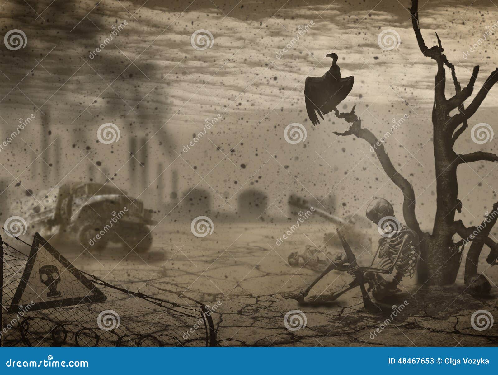 Apocalyps stock illustratie. Illustration of gebrand - 48467653