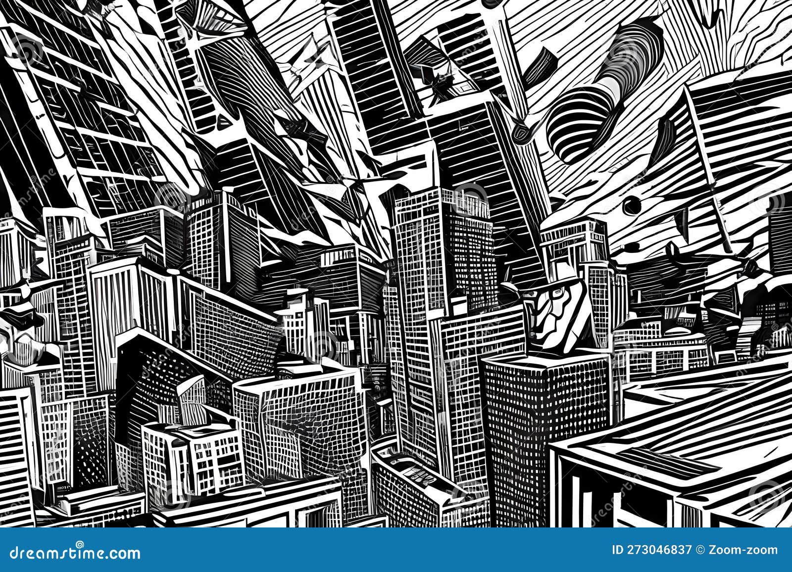 Apocalypse City Road With Fire Building Cartoon | CartoonDealer.com ...