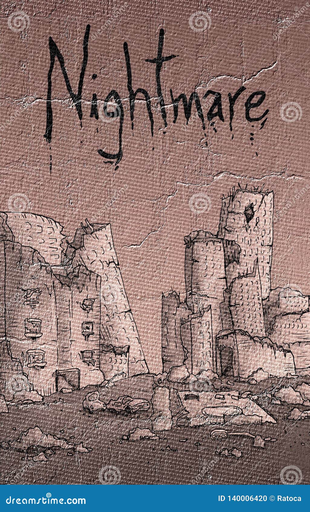 Apocalypse City Road With Fire Building Cartoon | CartoonDealer.com ...