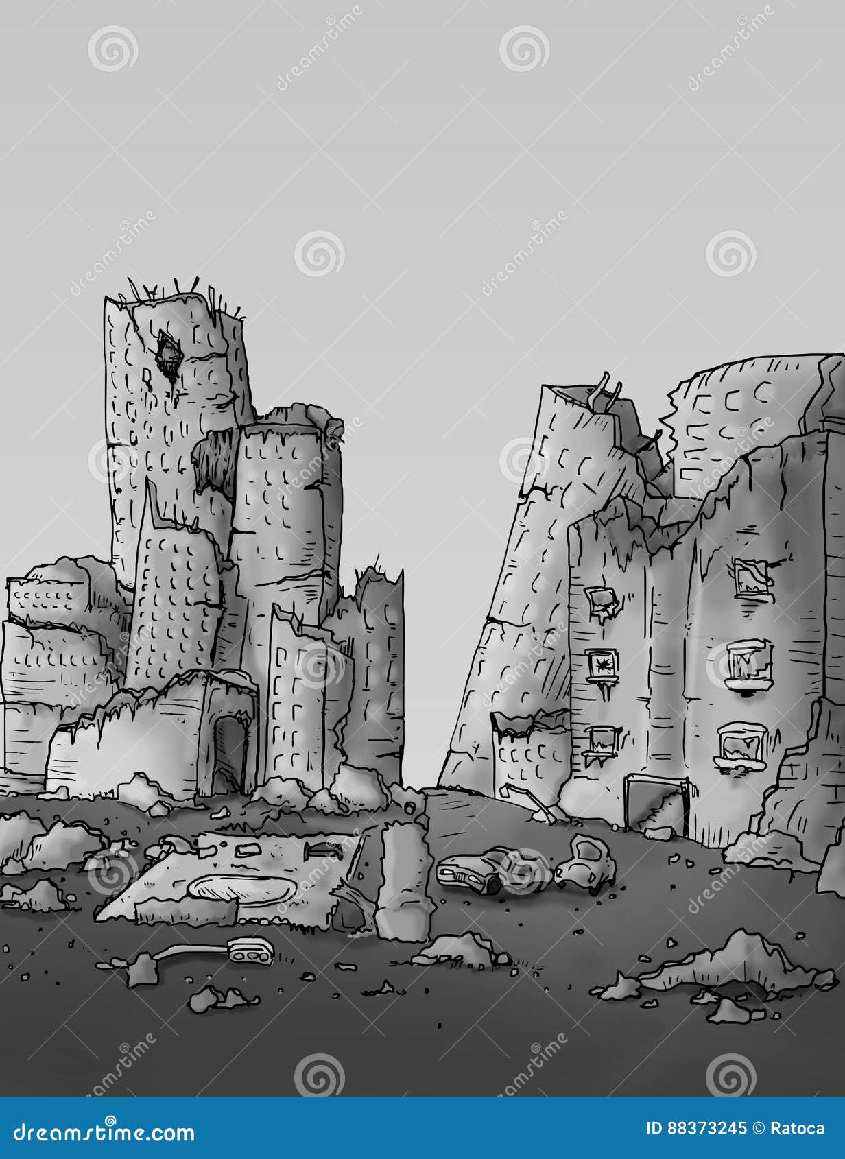 Apocalypse City Illustration Stock Illustration - Illustration of city ...