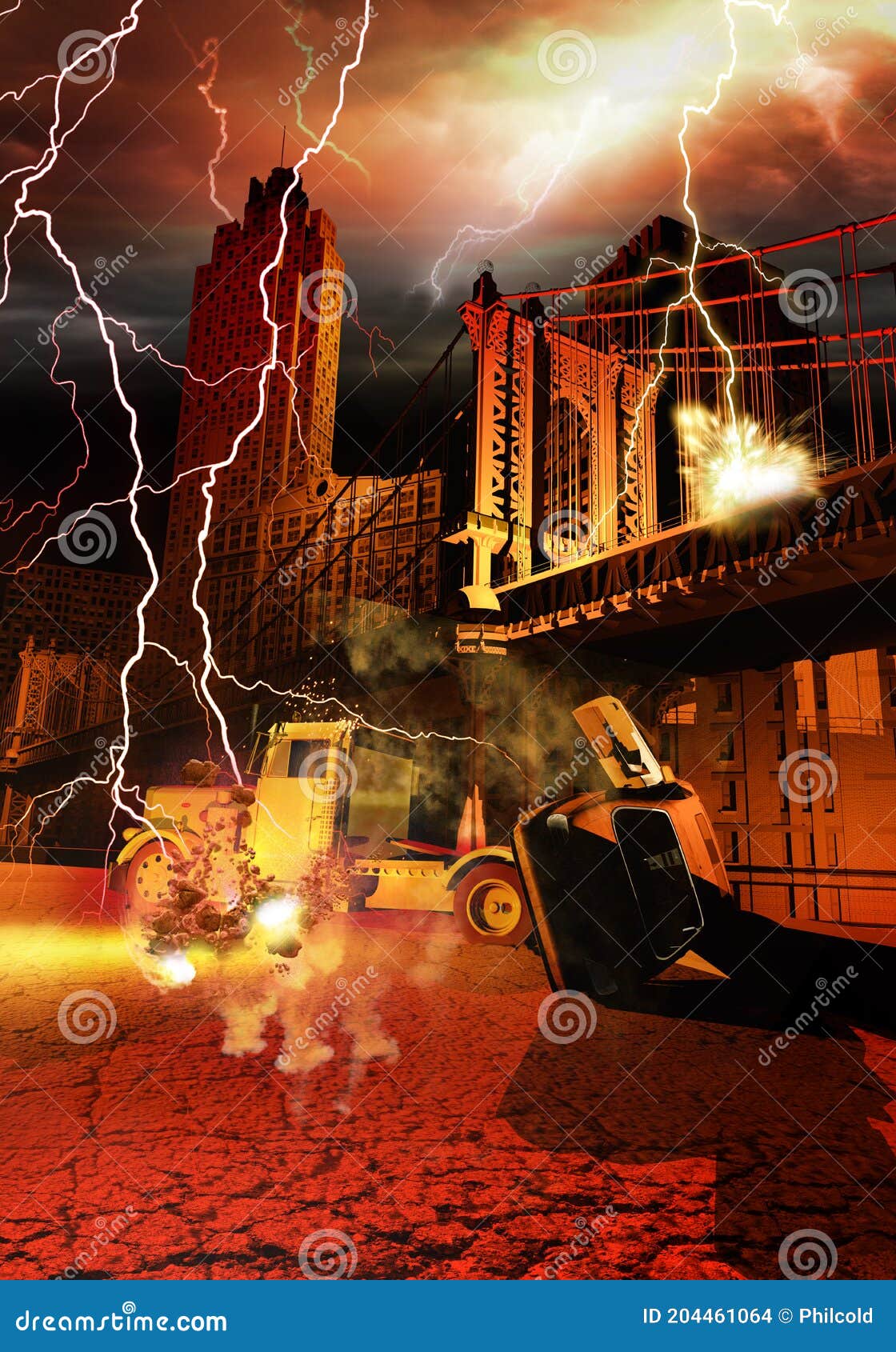 Apocalypse Devastation stock illustration. Illustration of architecture ...