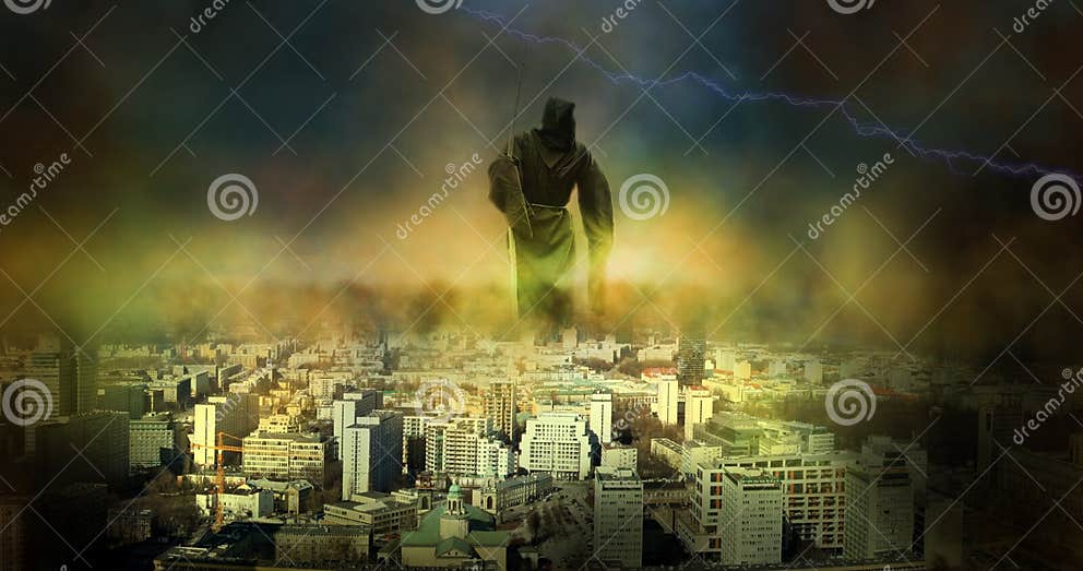 Apocalypse doomsday stock image. Image of buildings, flame - 20252633