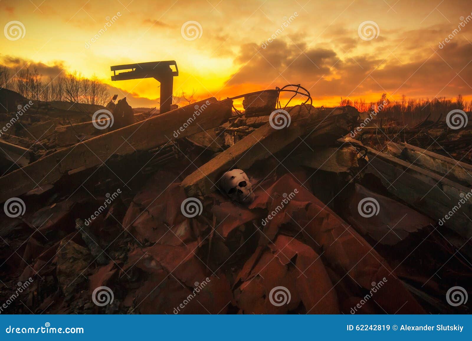 Apocalypse stock image. Image of deterioration, sunset - 62242819