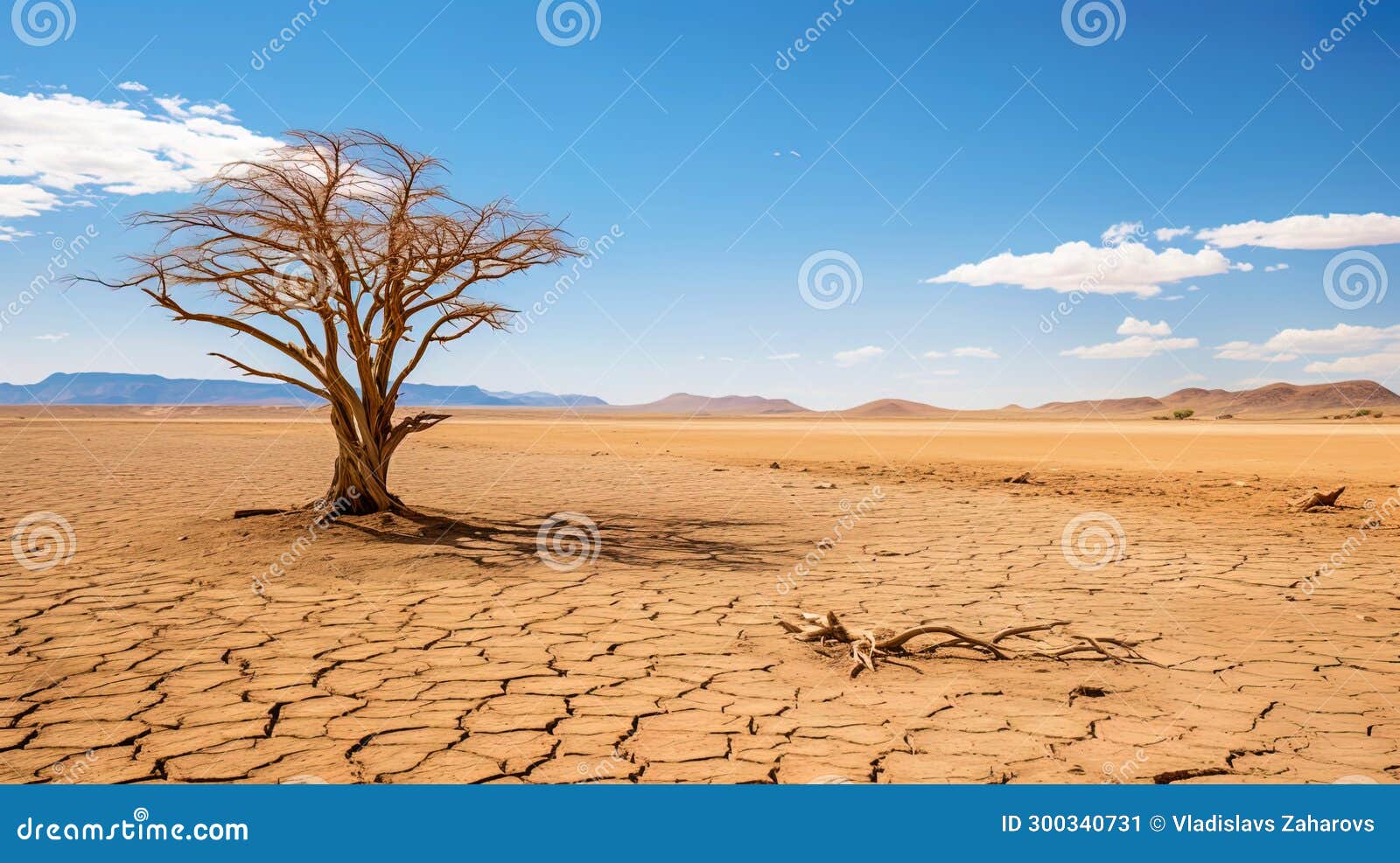 Apocalypse of Dryness: Desert Areas during Drought Stock Illustration ...