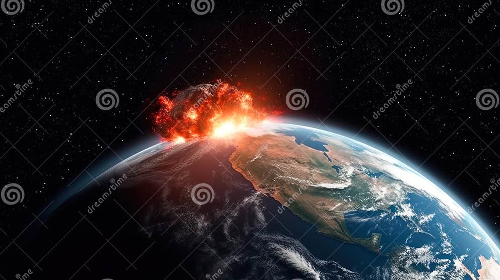 Apocalypse on Earth, Explosion on the Surface of the Earth View from ...