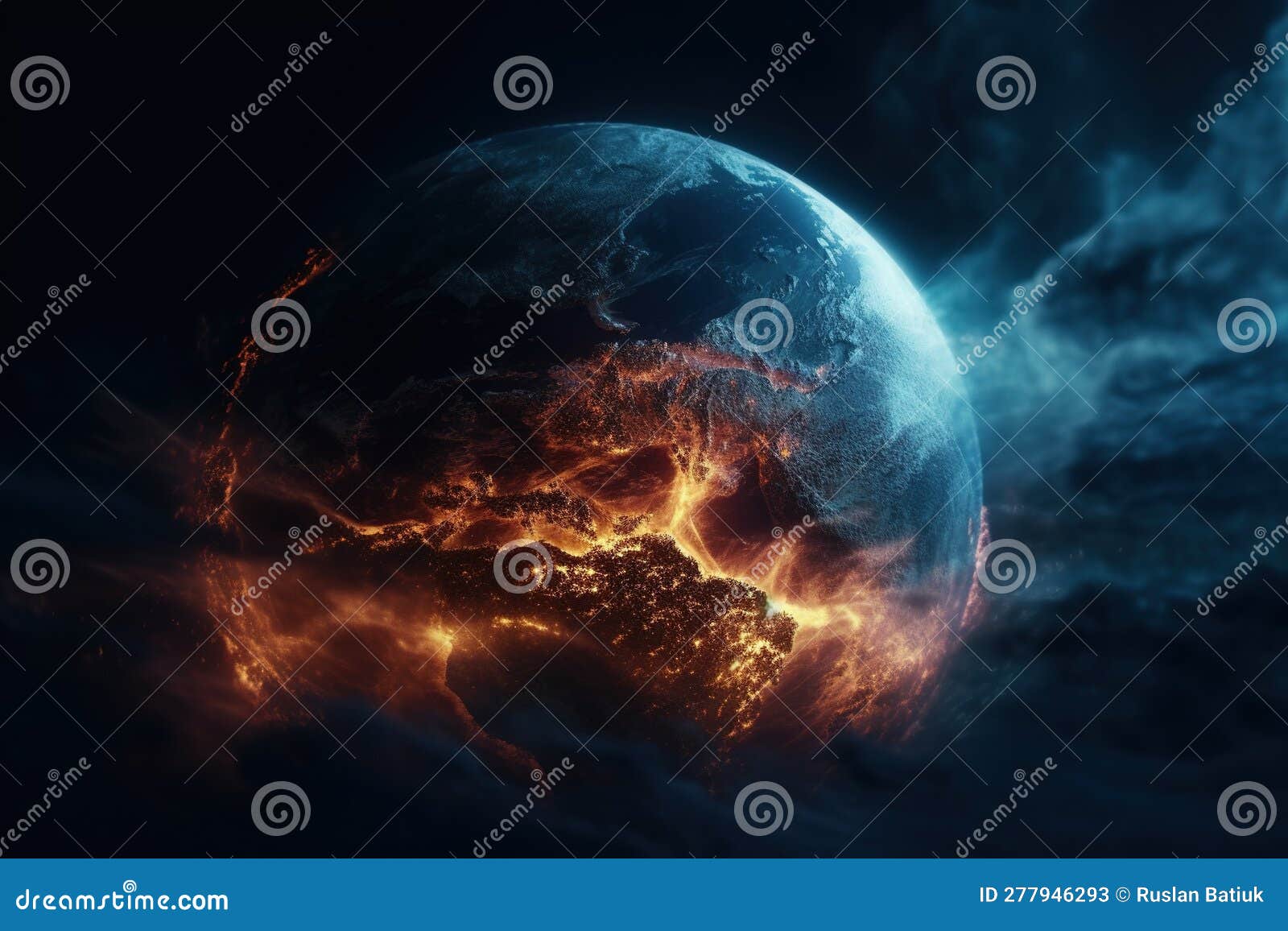 Apocalypse, Fire and Melting of Planet Earth. Global Warming of the ...