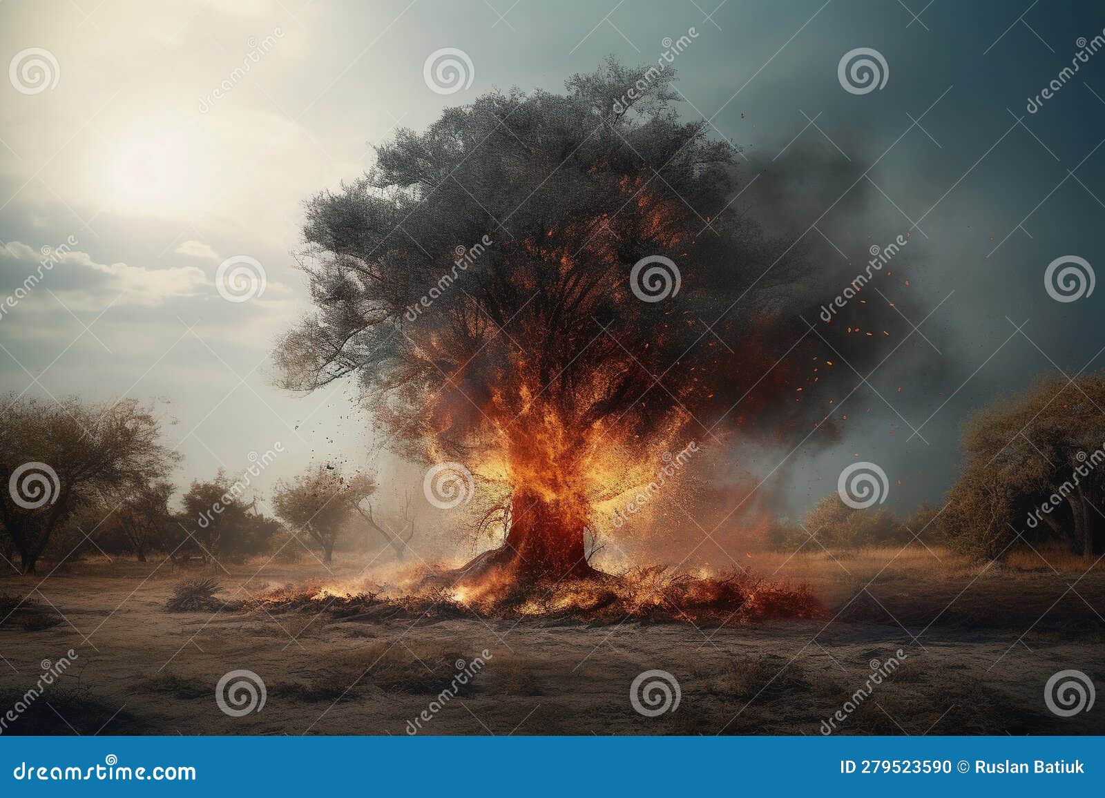 Apocalypse, Fire and Melting of Planet Earth. Global Warming of the ...