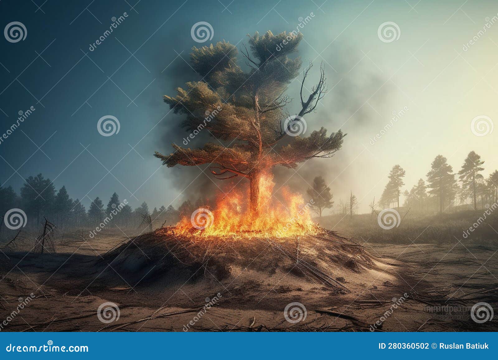 Apocalypse, Fire and Melting of Planet Earth. Global Warming of the ...