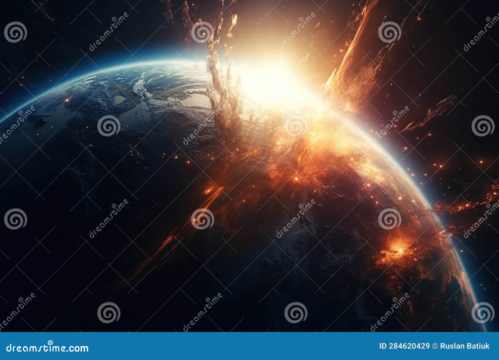 Apocalypse, Fire and Melting of Planet Earth. Global Warming of the ...