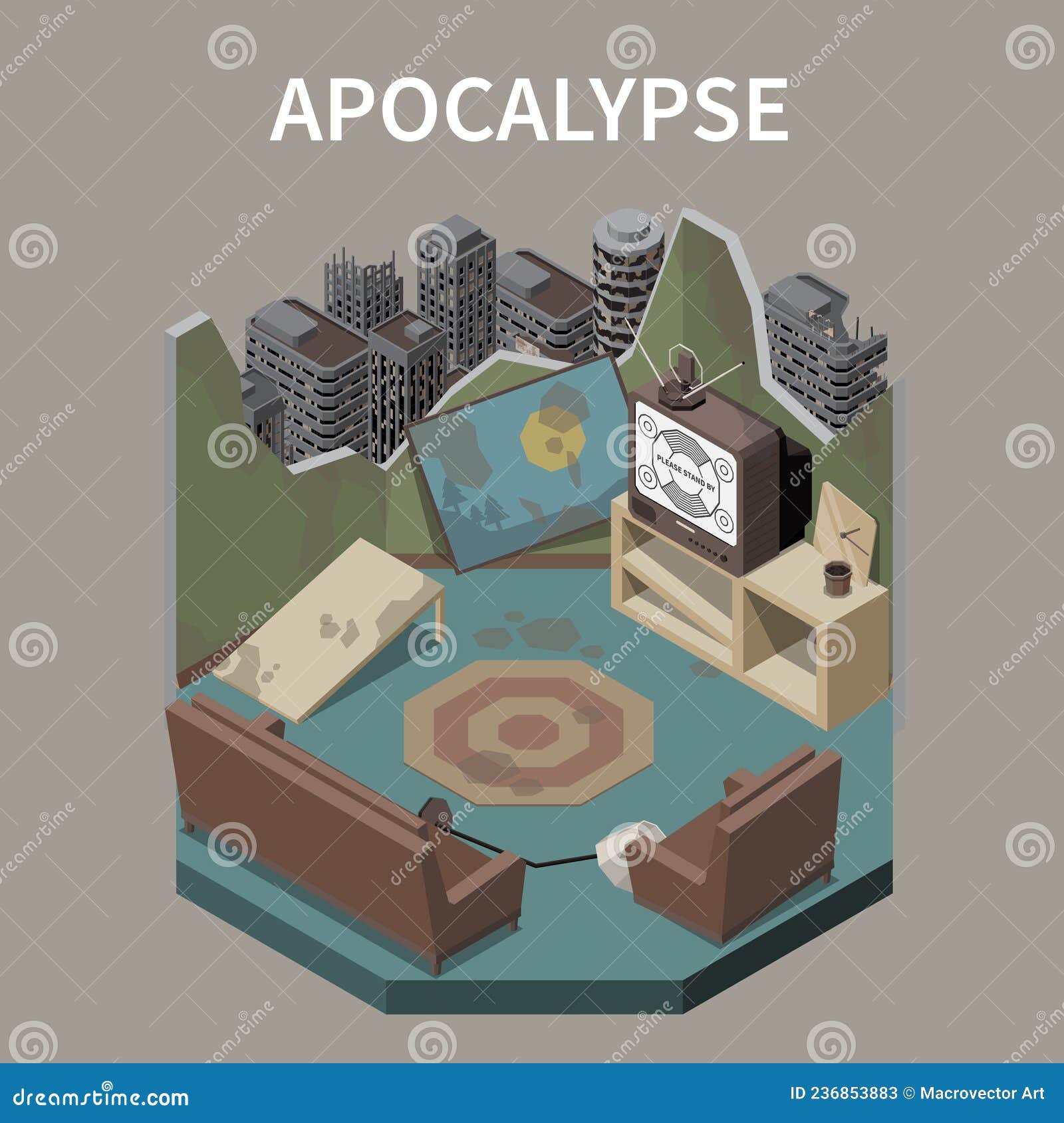 Apocalypse Isometric Design Concept Stock Vector - Illustration of ...