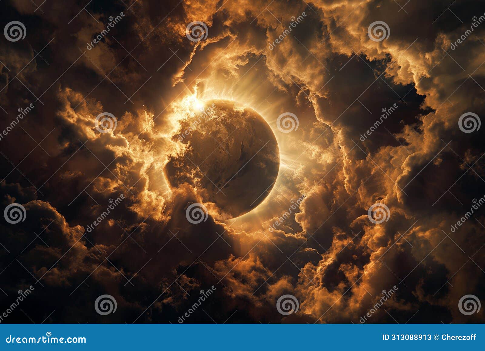 Apocalypse Now: Dramatic Sky with Eclipse Stock Image - Image of change ...