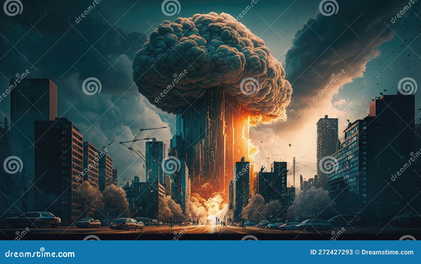 Apocalypse and Nuclear Mushroom from Explosion, Environmental Disaster ...