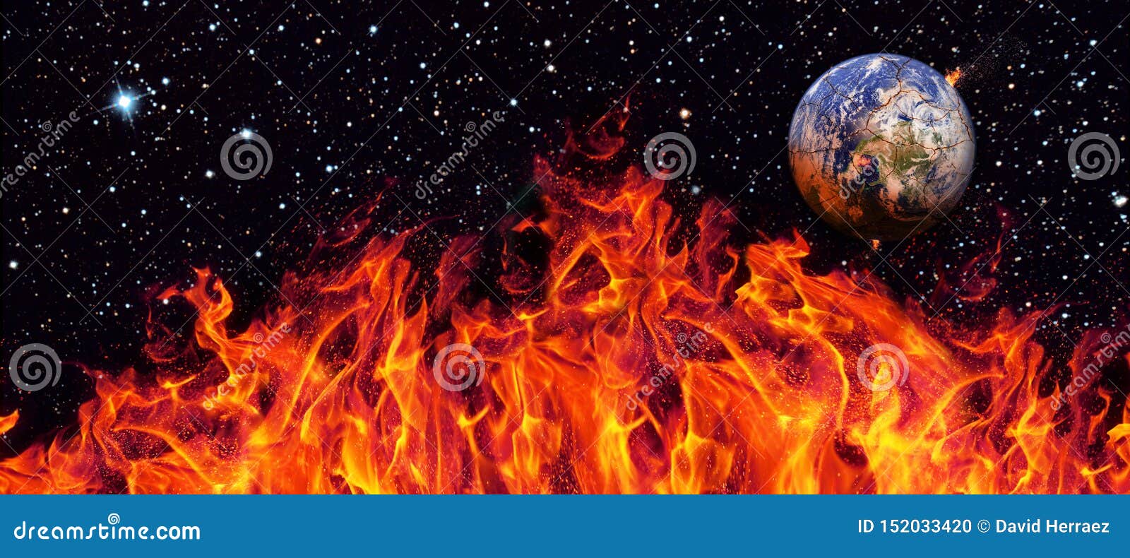 Apocalypse Panorama, the Earth Destroyed by Exploding Sun . End of the ...