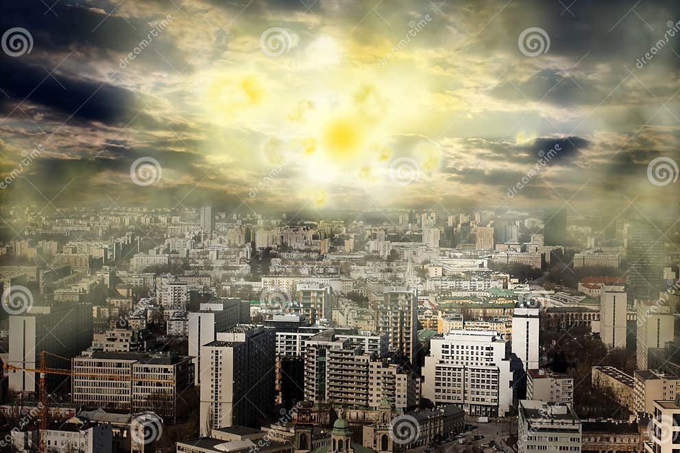 Apocalypse Sun Explosion Magnetic Storm Stock Photo - Image of dead ...