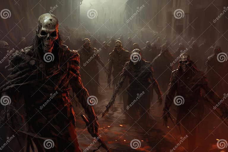 Apocalypse Survival Zombie Horde Invasion Stock Illustration Illustration Of Gothic Bleak