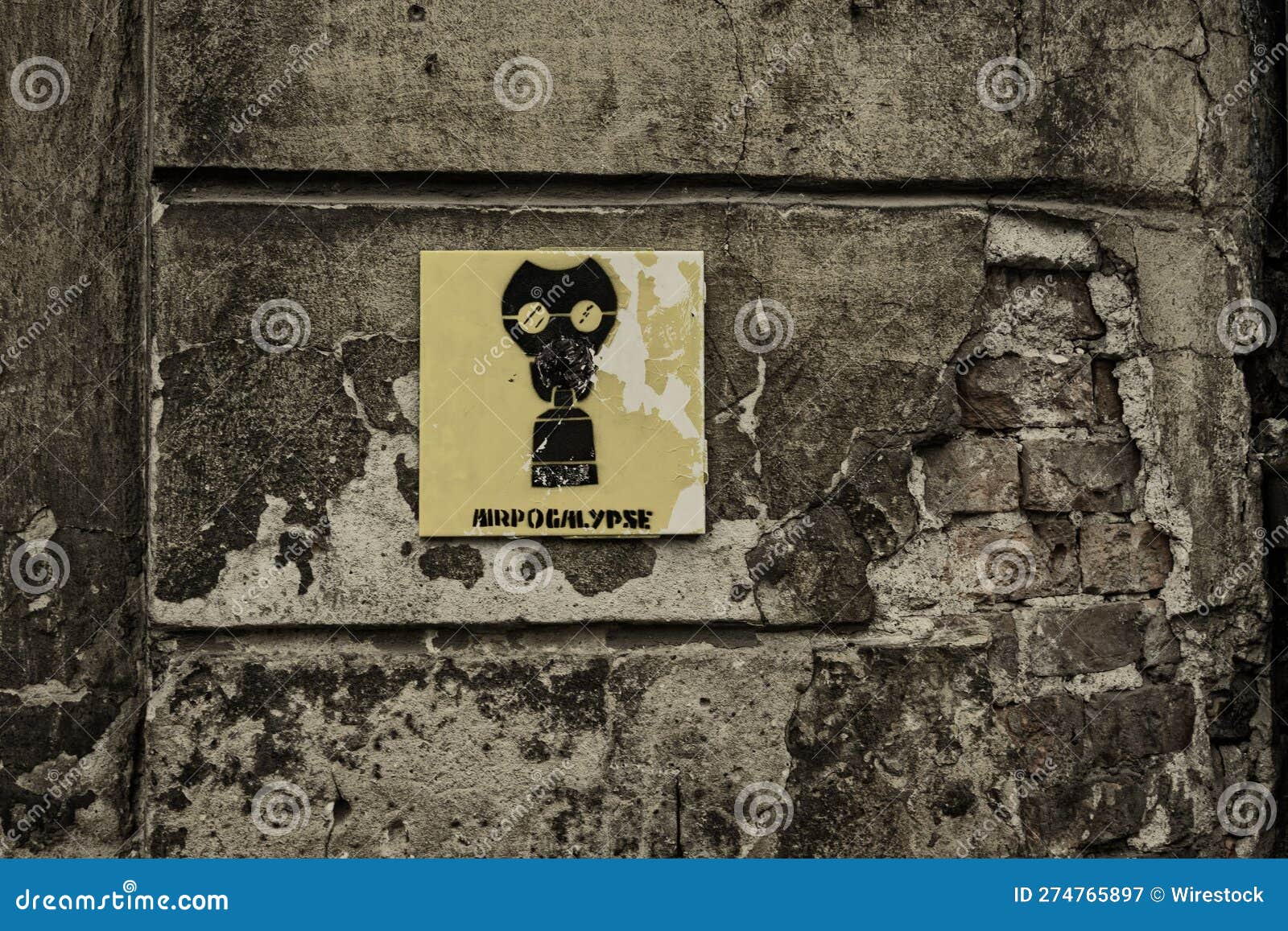 Apocalypse Symbol Painted on Ruin Wall Stock Image - Image of fear ...