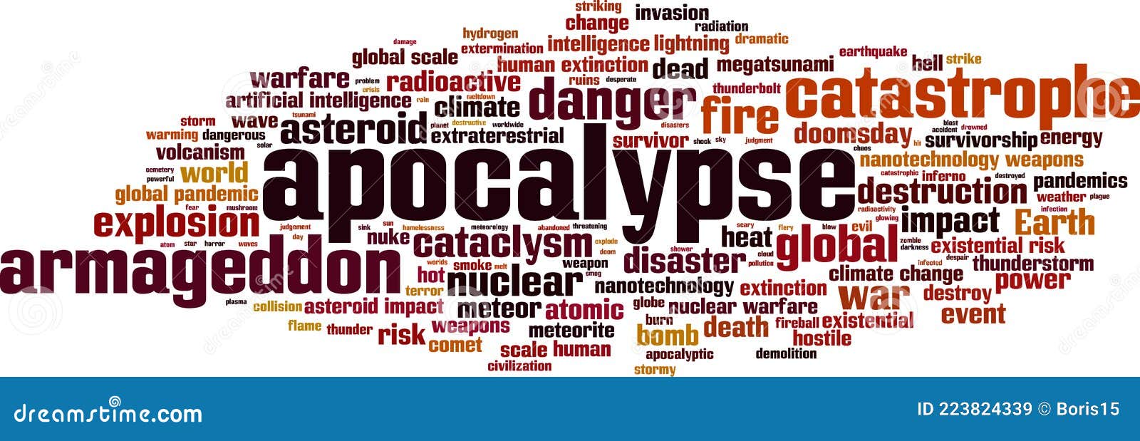 Apocalypse word cloud stock vector. Illustration of global - 223824339