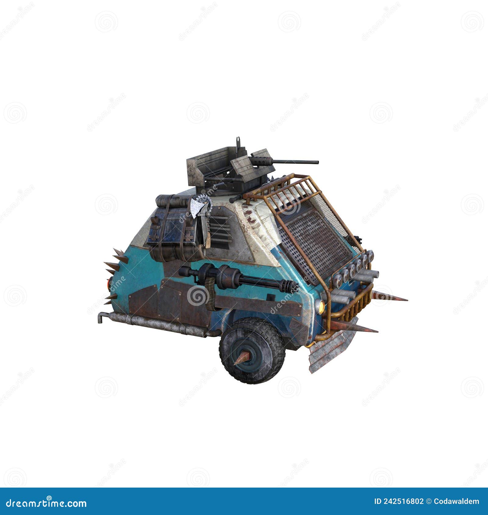 Apocalyptic Car with Weapon and Equipment. Stock Illustration ...