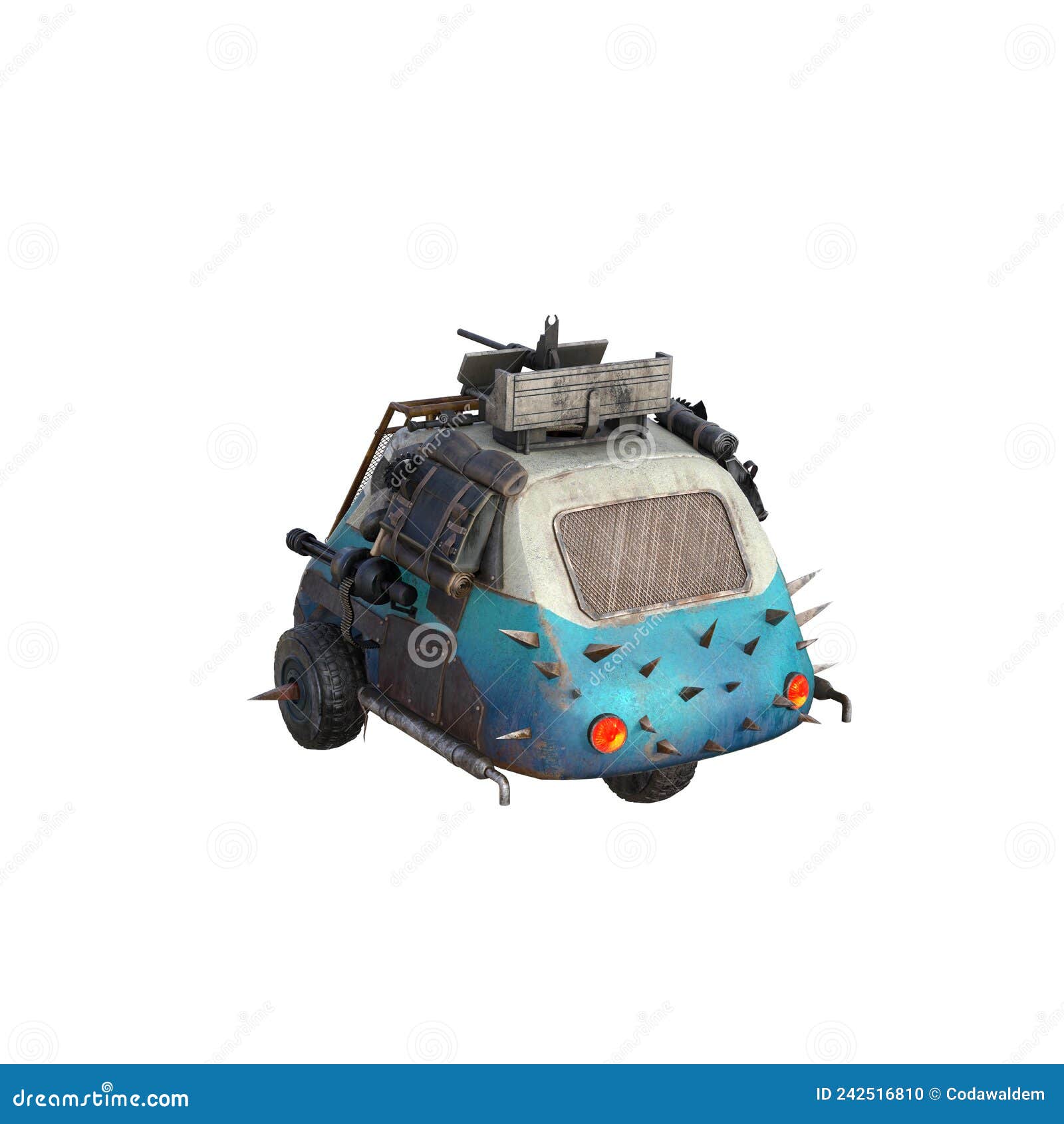 Apocalyptic Car with Weapon and Equipment. Stock Illustration ...
