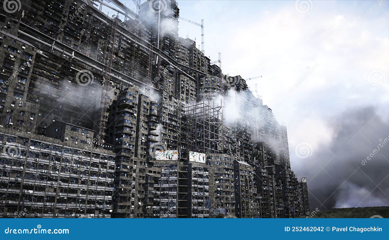 Apocalyptic City Build. Overpopulation Problem. Realistic 4k Animation ...