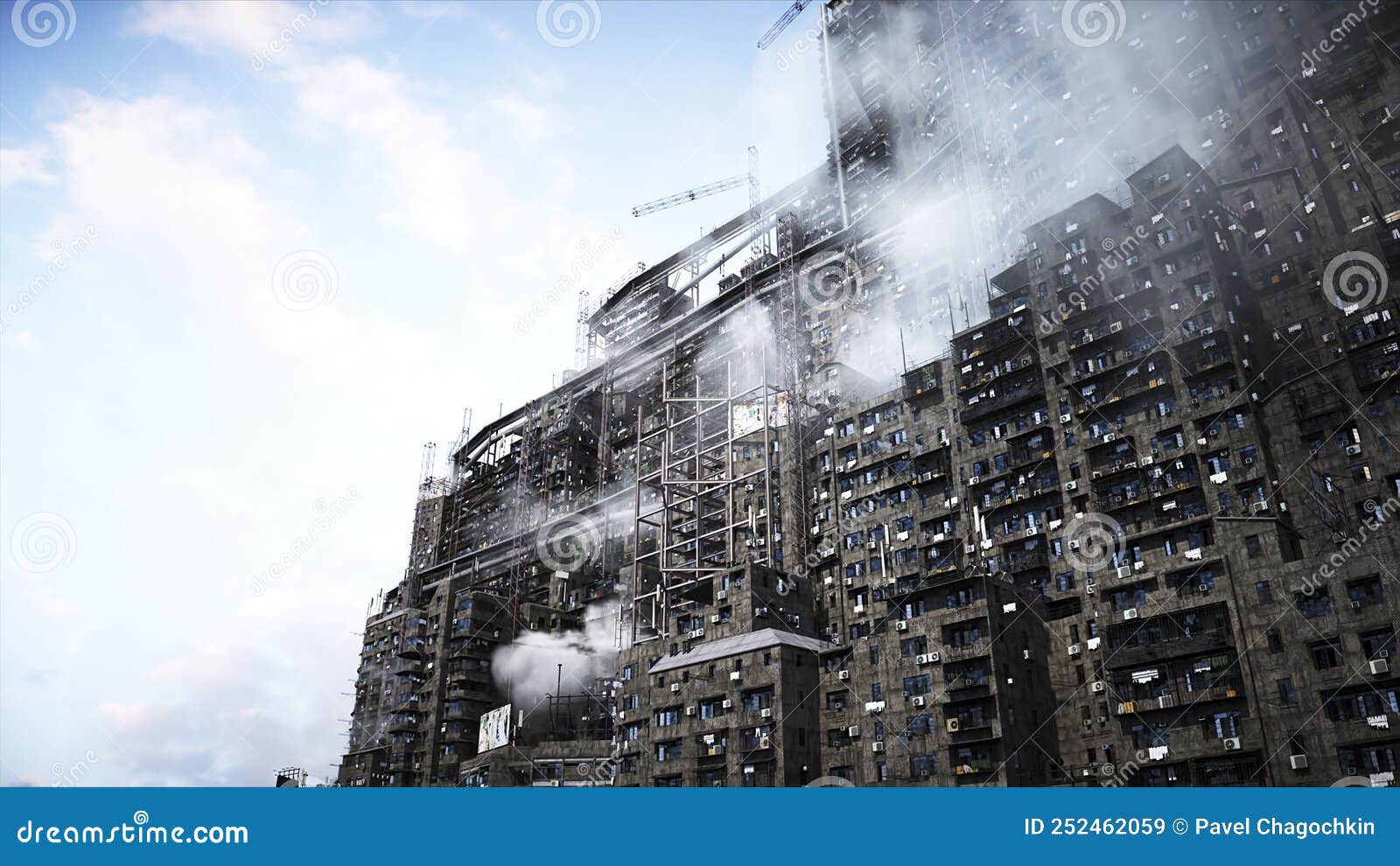 Apocalyptic City Build. Overpopulation Problem. Realistic 4k Animation ...