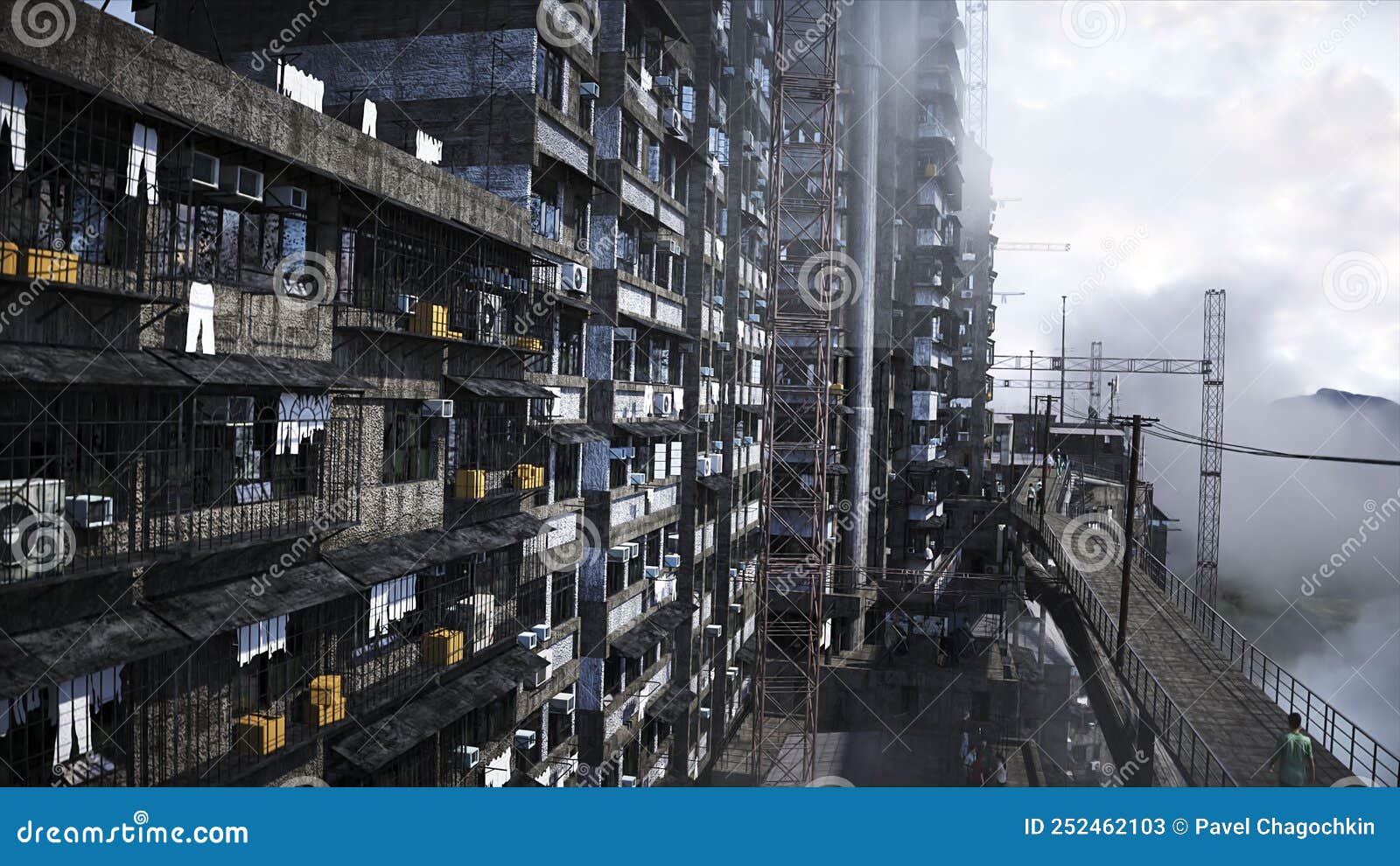 Apocalyptic City Build. Overpopulation Problem. Realistic 4k Animation ...