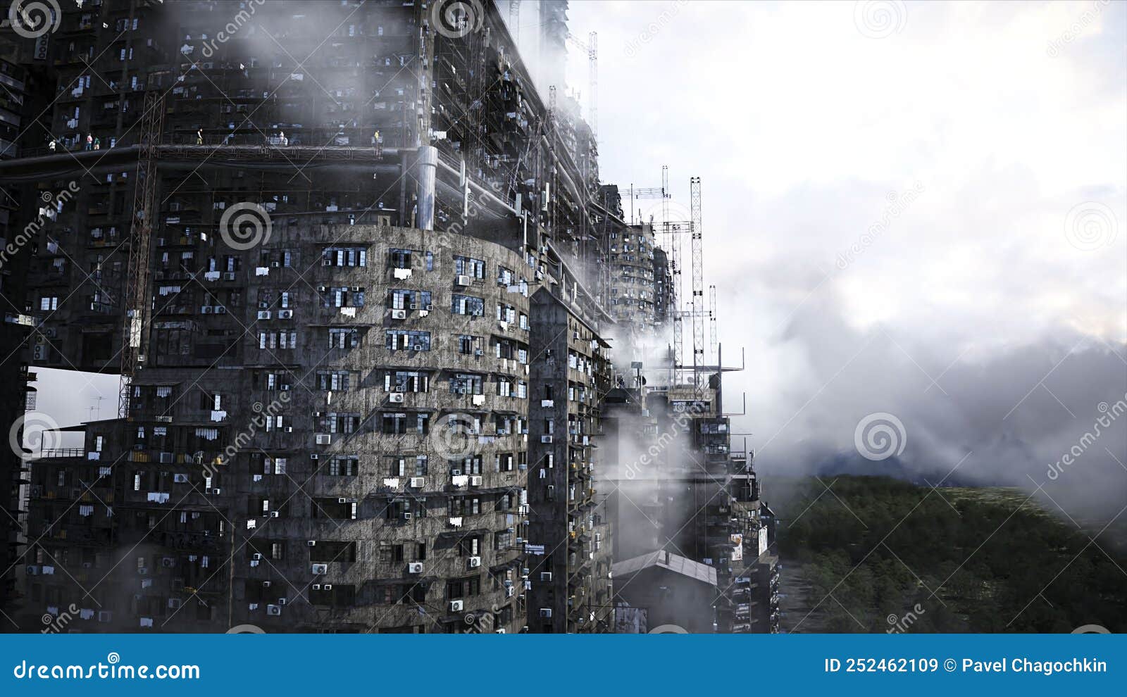 Apocalyptic City Build. Overpopulation Problem. Realistic 4k Animation ...