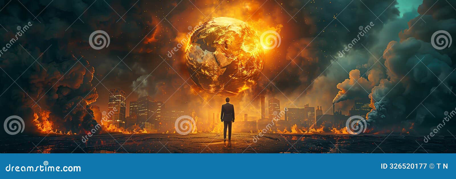 Apocalyptic Climate Catastrophe Generative AI Stock Illustration ...