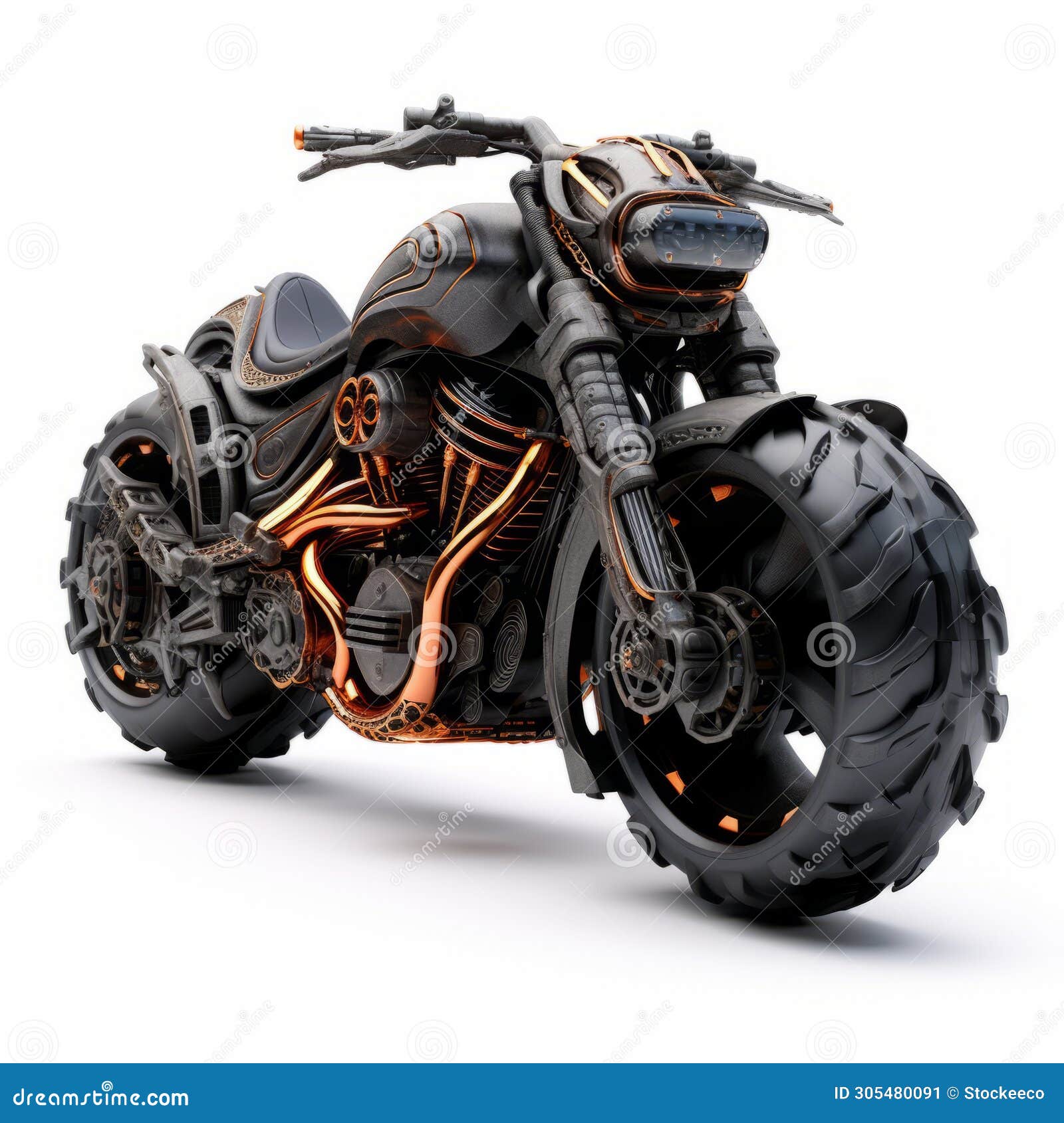 Apocalyptic Gothic Steampunk Motorcycle in Hyper-detailed 3d Rendering ...