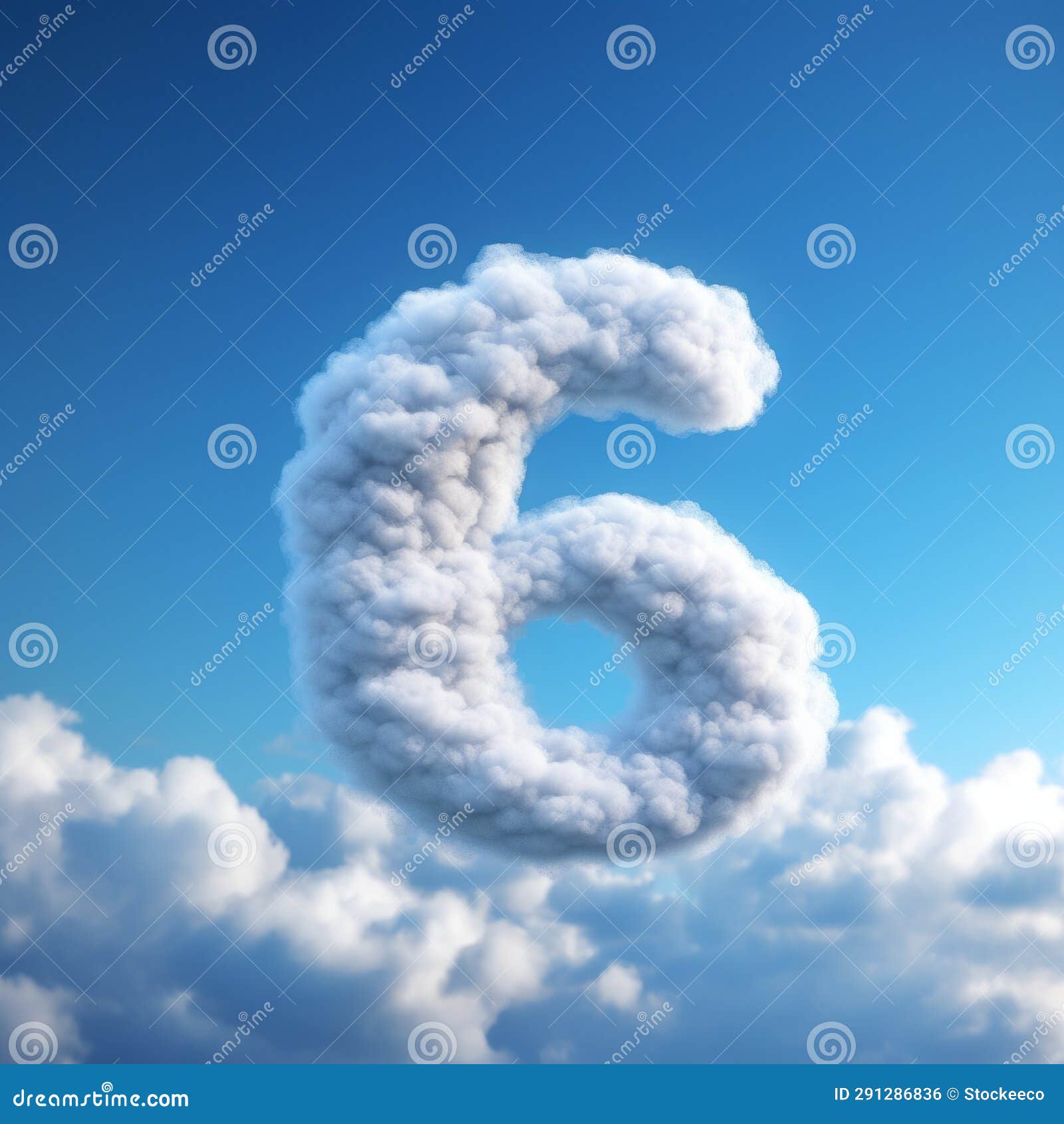 Apocalyptic Joy: Explosive 3d Cloud Image Resembling Number 6 Stock ...