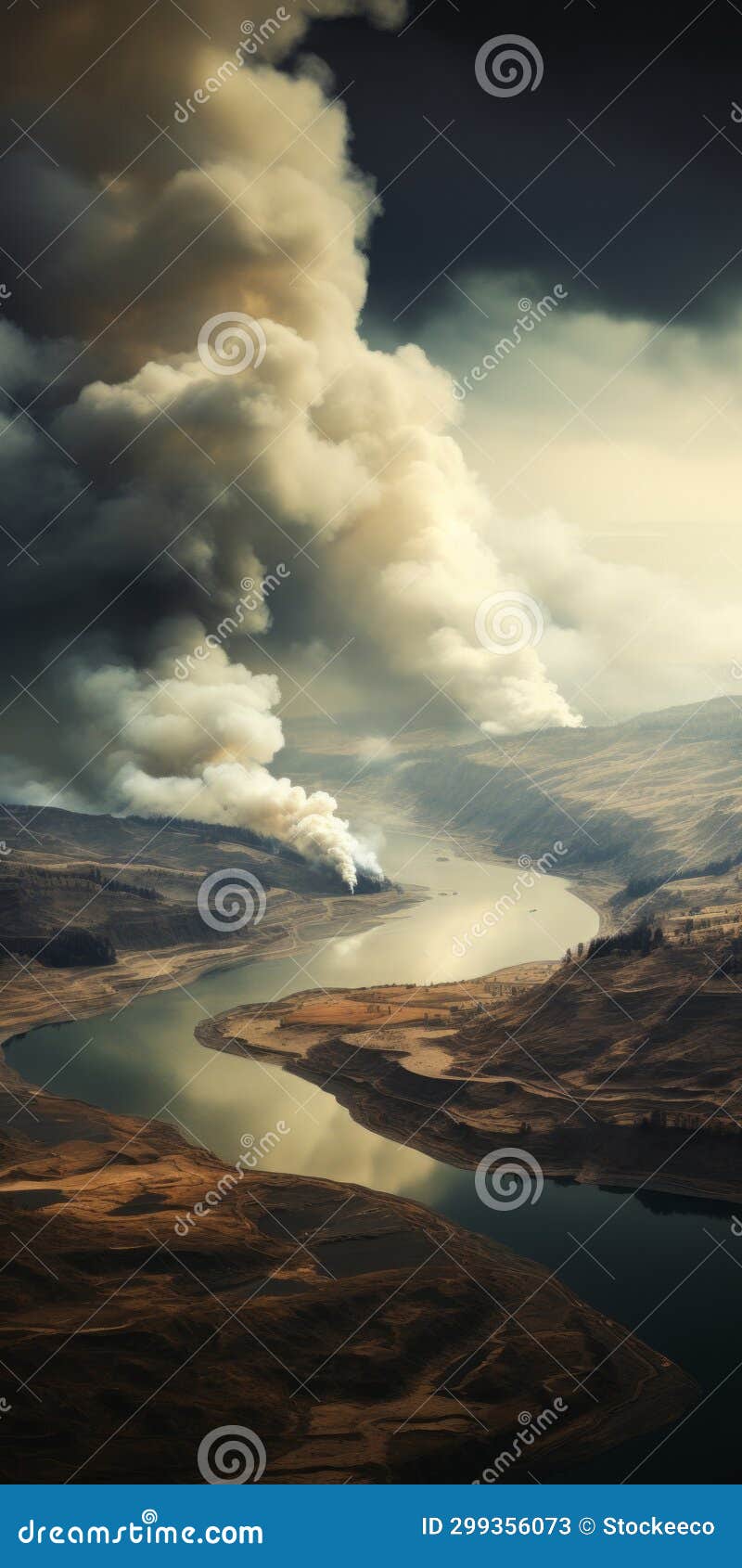 Apocalyptic Mountain Range: a Cross Processed Landscape Image Stock ...