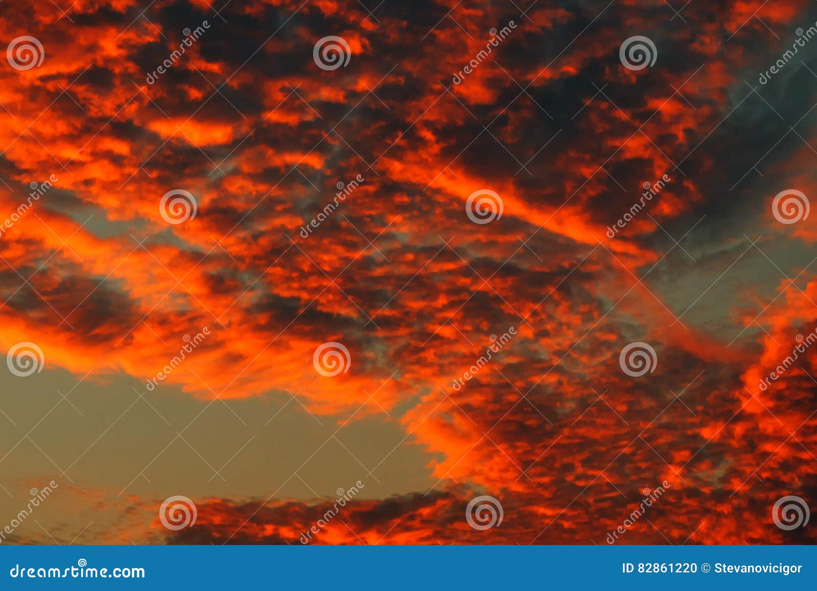Apocalyptic Orange Clouds in Winter Sunset Stock Photo - Image of ...