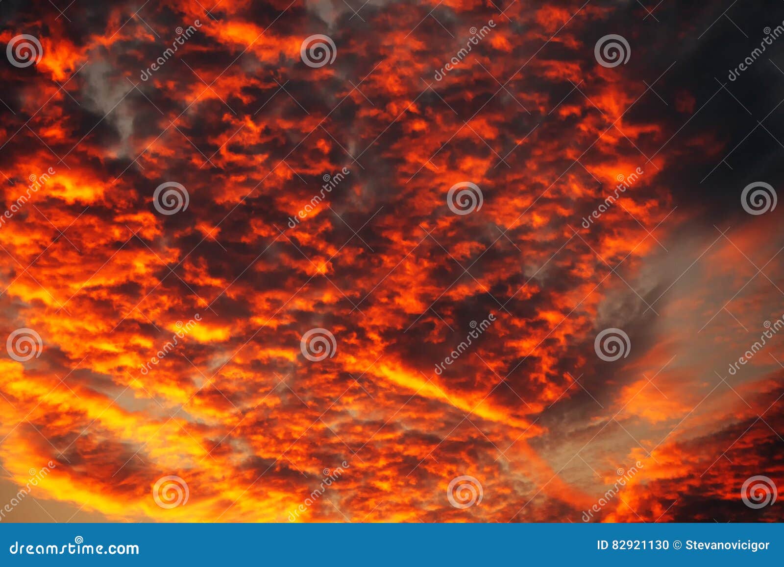 Apocalyptic Orange Clouds in Winter Sunset Stock Photo - Image of ...