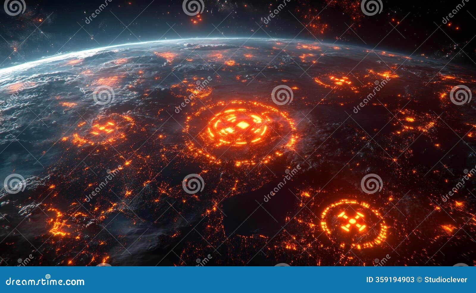 Apocalyptic Planetary Inferno Stock Illustration - Illustration of ...
