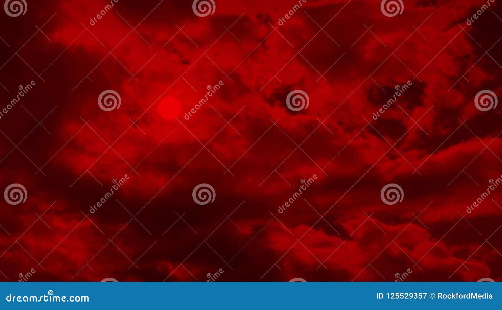 Apocalyptic Red Sky with Sun Behind the Clouds Stock Video - Video of ...