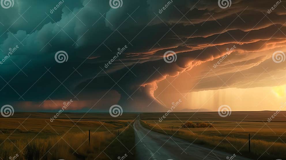 Apocalyptic Storm with Massive Clouds of Rain. AI Generated Storm Stock ...