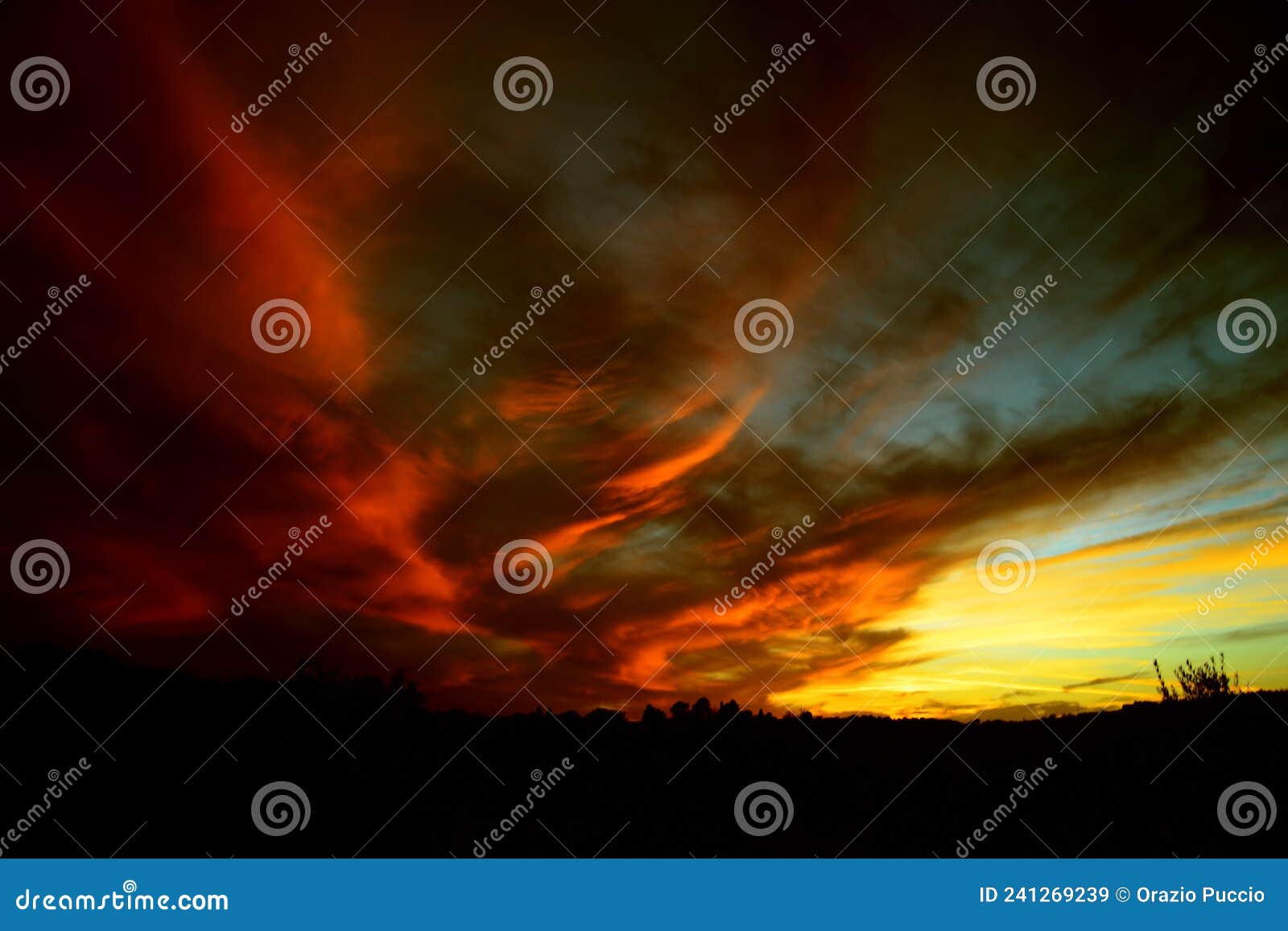 Apocalyptic Sunset. Fiery Red Sunset Stock Image - Image of sunrise ...