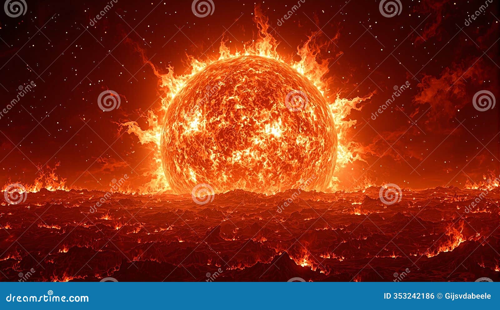 Expanding Giant Star In Deep Space. Royalty-Free Cartoon ...