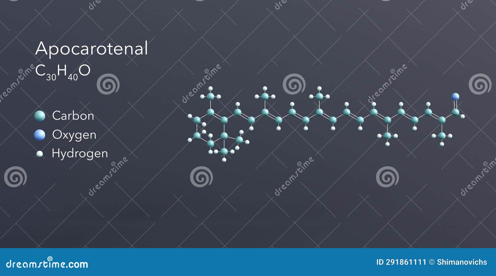 Apocarotenal Molecular Structure, 3d Model Molecule, E160e, Structural ...